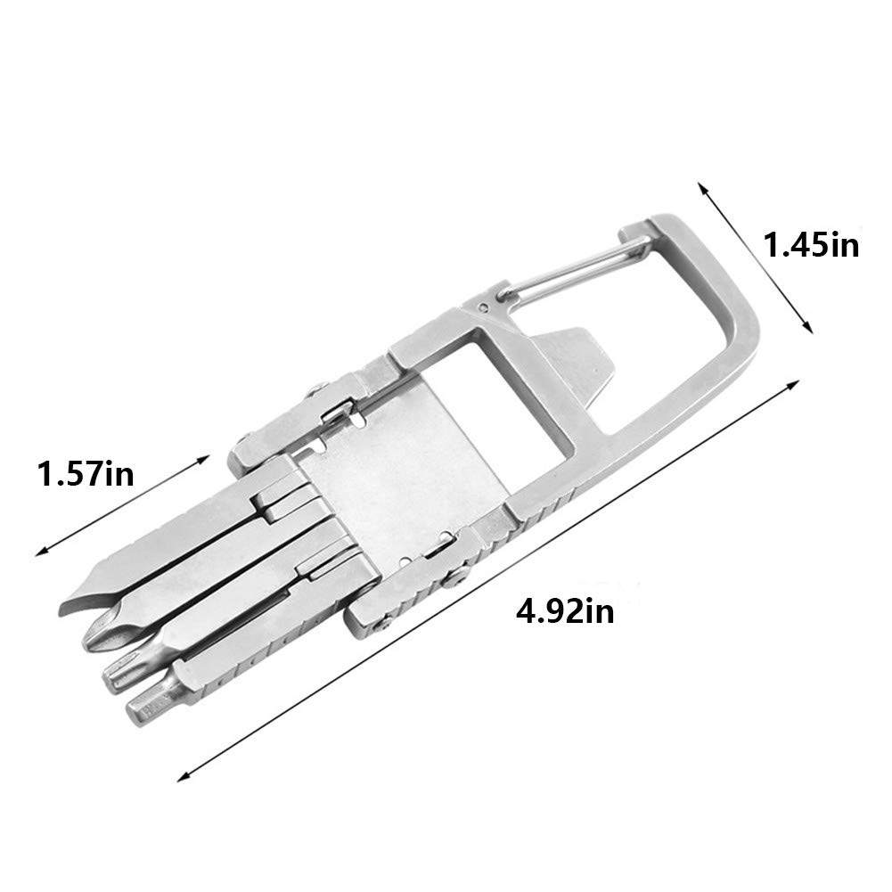 Octaville keychain Multitool 13 in 1 Folding Multi Tool hand tools Stainless Steel Bottle Opener Snowflake Flat Phillips Kit sim card removal tool(field)