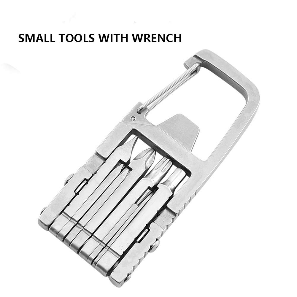 Octaville keychain Multitool 13 in 1 Folding Multi Tool hand tools Stainless Steel Bottle Opener Snowflake Flat Phillips Kit sim card removal tool(field)