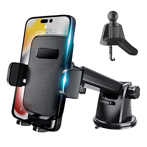 Corefyco Direct Car Phone Mount, Dashboard / Air Vent / Windshield Universal Car Phone Holder, Compatible with iPhone, Samsung, Moto, Huawei, Nokia, LG All Mobile Phones