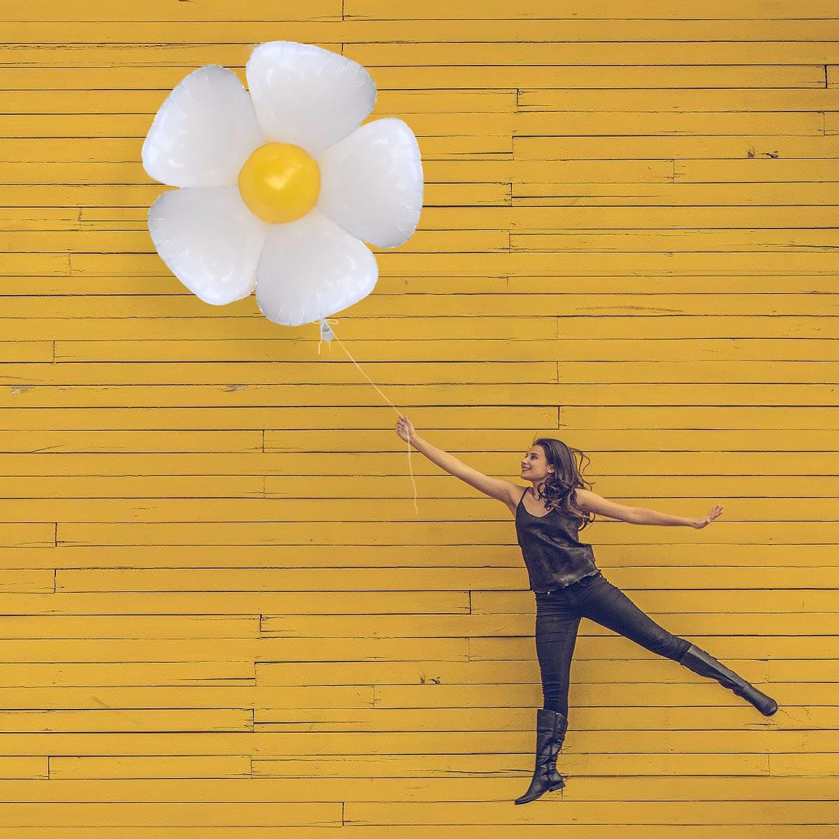 45" Daisy Balloons Party Decorations Party Decor Large White Helium Huge Daisy Flower Birthday Floral Decoration Foil Mylar Balloons 4Pcs