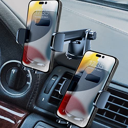 Corefyco Direct Car Phone Mount, Dashboard / Air Vent / Windshield Universal Car Phone Holder, Compatible with iPhone, Samsung, Moto, Huawei, Nokia, LG All Mobile Phones