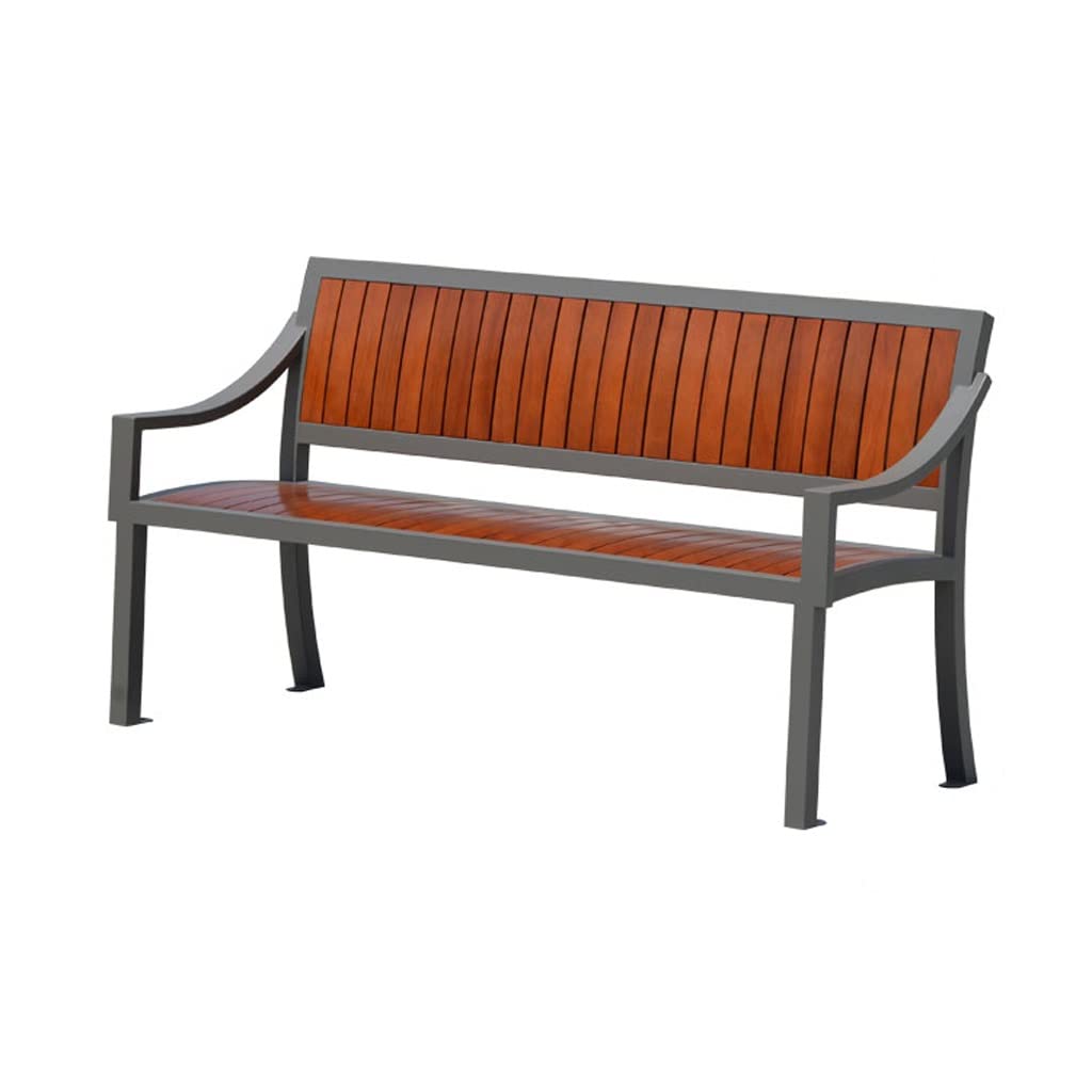 ARINAL Outside Bench Park Chair Outdoor Stainless Steel Bench Outdoor Garden Wrought Iron Leisure Chair Outdoor Wooden Balcony Seat Outdoor Patio Decor
