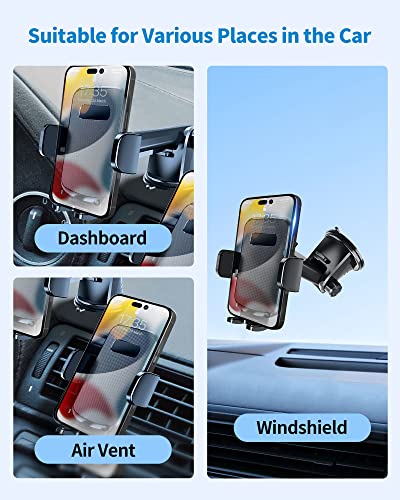 Corefyco Direct Car Phone Mount, Dashboard / Air Vent / Windshield Universal Car Phone Holder, Compatible with iPhone, Samsung, Moto, Huawei, Nokia, LG All Mobile Phones