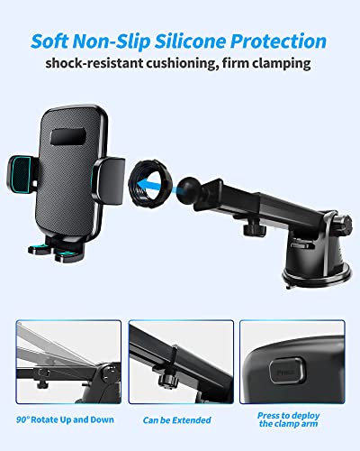 Corefyco Direct Car Phone Mount, Dashboard / Air Vent / Windshield Universal Car Phone Holder, Compatible with iPhone, Samsung, Moto, Huawei, Nokia, LG All Mobile Phones