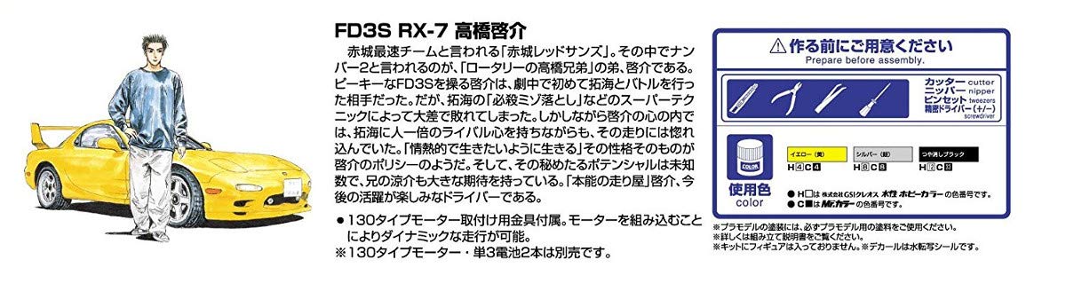 Aoshima Aoshimabunkakyozaisha 1/32 Initial (Initial) D Series No.04 Fd3s Rx-7 Takahashi Keisuke
