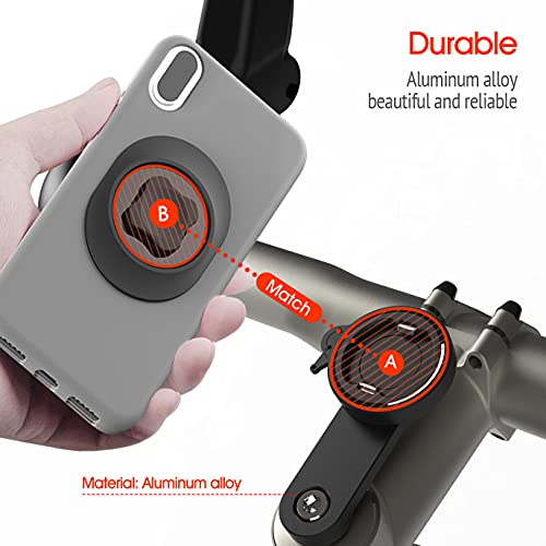 FASTAND Aluminum Bike Stem Phone Mount with Universal Adapter, Quick Attach/Detach Headtube Phone Holder Compatible with iPhone, Samsung, and Google on Road & Mountain Bikes - Black