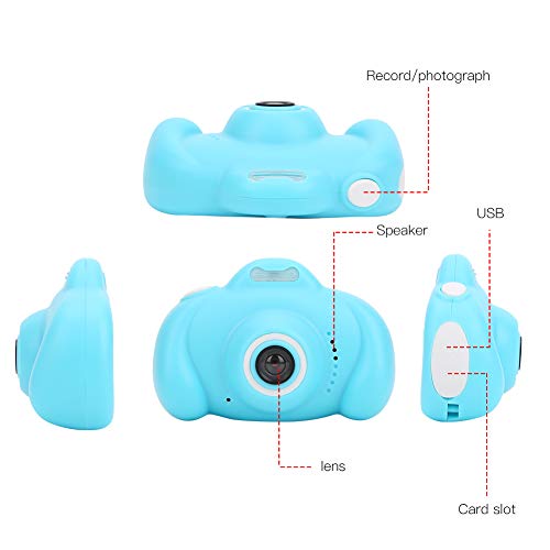 PAKIDS Kids Camera, 2 inch IPS HD Display Screen 1080P Cartoon Kids Camera Children Toy Cameras with Front and Rear Dual Cameras,Mini Camera(Blue) (Color : Blue)