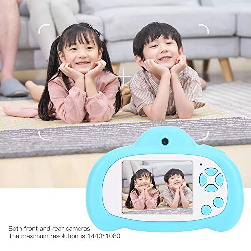 PAKIDS Kids Camera, 2 inch IPS HD Display Screen 1080P Cartoon Kids Camera Children Toy Cameras with Front and Rear Dual Cameras,Mini Camera(Blue) (Color : Blue)