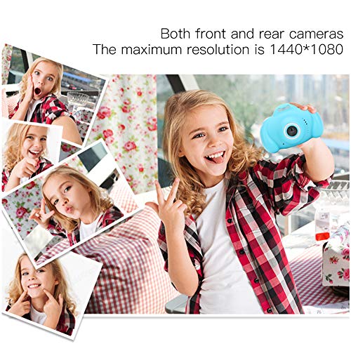 PAKIDS Kids Camera, 2 inch IPS HD Display Screen 1080P Cartoon Kids Camera Children Toy Cameras with Front and Rear Dual Cameras,Mini Camera(Blue) (Color : Blue)