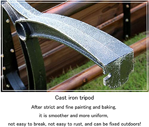 Garden Benches , Patio Bench Park Bench Outdoor Conversation Couch, Solid Wood Garden Bench with Backrest, Outdoor Wooden Park Bench, Cast Iron Tripod Rust- Proof Retro Patio Furniture (Size : 120cm)