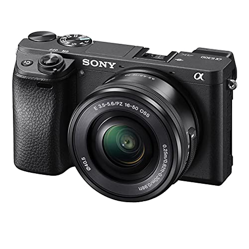 Sony Alpha a6300 Mirrorless Camera with 16-50mm Lens Black ILCE6300L/B with Soft Bag, 64GB Memory Card, Card Reader, Plus Essential Accessories