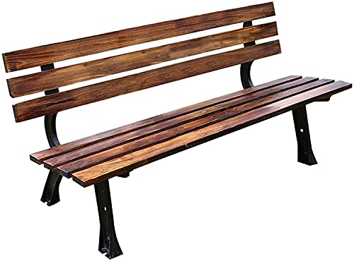 Garden Benches , Patio Bench Park Bench Outdoor Conversation Couch, Solid Wood Garden Bench with Backrest, Outdoor Wooden Park Bench, Cast Iron Tripod Rust- Proof Retro Patio Furniture (Size : 120cm)