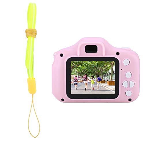 Wisoqu Mini Portable Children's Camera, 2.0 Inches IPS Color Screen 1080P High-Definition 4X Digital Zoom Children's Digital Camera, The for Children(Pink)