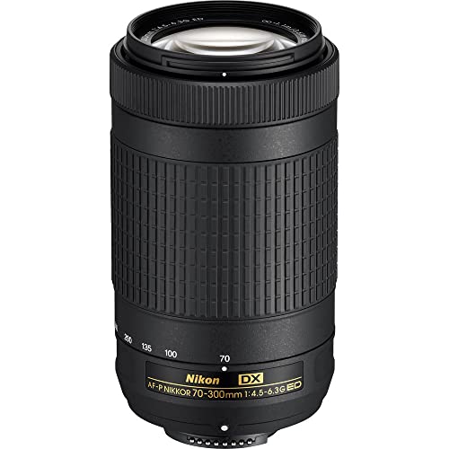 Nikon D3500 24.2MP DSLR Digital Camera with 18-55mm and 70-300mm Lenses (1588) Deluxe Bundle with 64GB SD Card + Large Camera Bag + Filter Kit + Spare Battery + Telephoto Lens (Renewed)