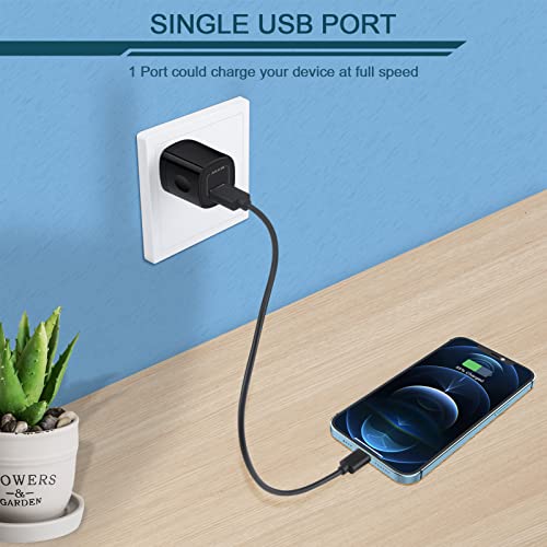 [5Pack/1Port] USB AC Charger Adapter, Wall Plug Fast Charging Outlet Power Box Cube for iPhone 14 13 12 11 Pro Max/Mini SE X XR XS, iPad, Samsung S22 S21 S20 S10 S9 Android Phones Multiple Brick Block