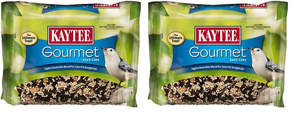 Kaytee Wild Bird Gourmet Seed Cake for Cardinals, Chickadees, Juncos, Titmice, Woodpeckers and More, 2 Pounds (Pack of 2)