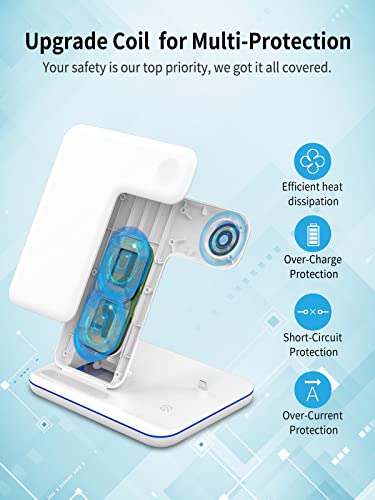 Wireless Charger 3 in 1, Any warphone Wireless Charging Station for Multiple Devices, Charger Station Compatible with iPhone 14/13/12/11/Pro/Max/XS/XR/X/8, iWatch 8/7/6/SE/5/4/3/2, AirPods Pro/3/2/1