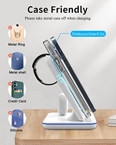 Wireless Charger 3 in 1, Any warphone Wireless Charging Station for Multiple Devices, Charger Station Compatible with iPhone 14/13/12/11/Pro/Max/XS/XR/X/8, iWatch 8/7/6/SE/5/4/3/2, AirPods Pro/3/2/1