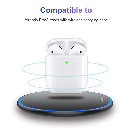 Hodiax Fast Wireless Charger, 15W Max Wireless Charging Pad Compatible with iPhone SE/11/12/13/X/XR/8,AirPods, Samsung Galaxy, Google Pixel(No AC Adapter)