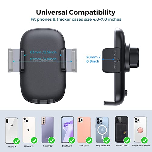 TRONWIN Car Phone Holder Mount 4 in 1 Suction Cup Cell Phone Holder for Car Dashboard Windshield Air Vent Car Phone Mount Dashboard Compatible with iPhone Samsung LG