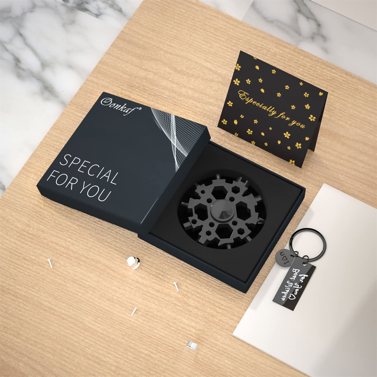 Gifts for Men, 22 in 1 Snowflake Multitool as Christmas Stocking Stuffers for Kids, Teens, Adults, Dads, Husbands, Boyfriends, and Grandpas(Black)