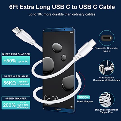 Super Fast Charger Samsung Type C for Samsung Galaxy A14 A13 5G A03S A53 A23 A54 A34 A33/S23 S22 Ultra/S21 FE/S20/A04S/Z Flip 4 3/Z Fold4,Pixel 7,USB C Wall Charger Charging Block 6FT USBC to C Cable
