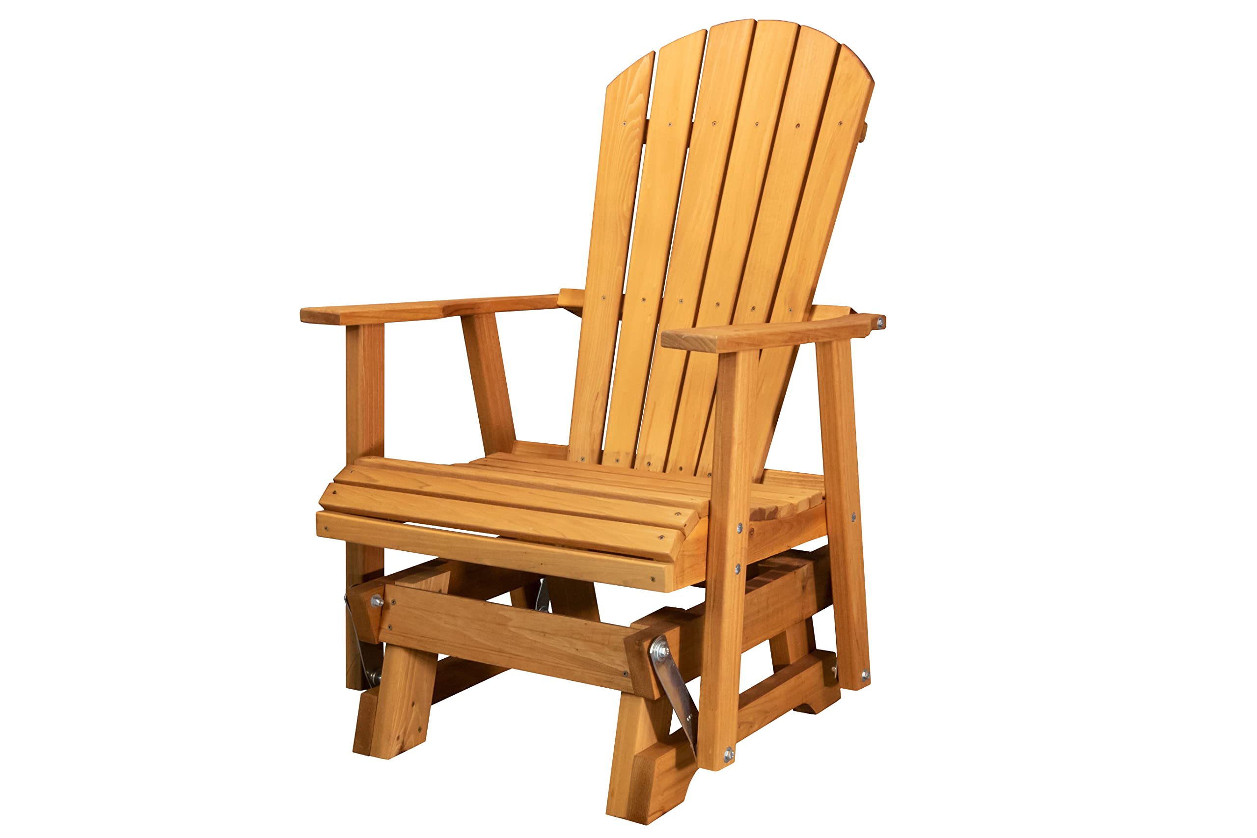 Kilmer Creek Rustic Finished 2' Natural Cedar Fanback Adirondack-Style Glider, Amish Crafted