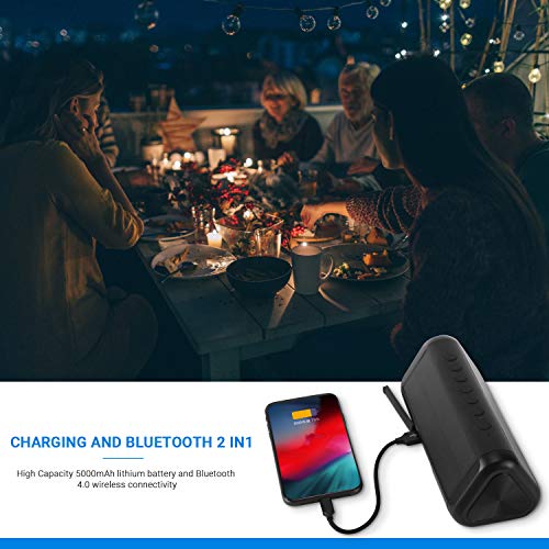 YPWA Bluetooth Speaker,High Power 12W,36 Hours Playback Time (Built-in 5000mAh Battery)