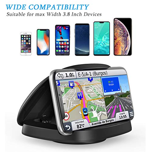 JOYEKY Cell Phone Holder for Car, Vertical Horizontal Car Phone Mount with 360° Rotate Dashboard Cradle Compatible iPhone Samsung Galaxy Android Smartphones, GPS Devices