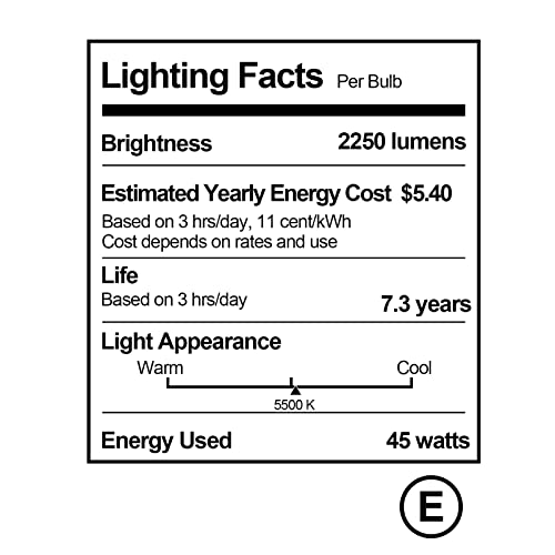 EMART Full Spectrum Light Bulb, 2 x 45W 5500K CFL Daylight for Photography Photo Video Studio Lighting