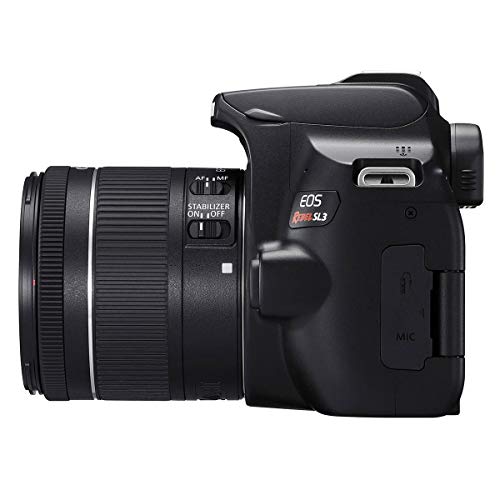 Canon EOS Rebel SL3 DSLR Camera with 18-55mm Lens (Black), Bundle with Bag, 32GB SD Card, Filter Pack, Cleaning Kit