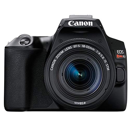 Canon EOS Rebel SL3 DSLR Camera with 18-55mm Lens (Black), Bundle with Bag, 32GB SD Card, Filter Pack, Cleaning Kit