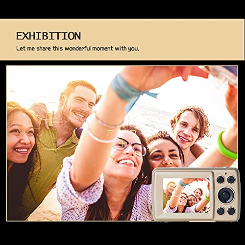 Bibabala Portable Digital Camera, 2.4'' TFT HD Digital Compact Cameras, 16MP Zoom Recording Pocket Camera, Point and Shoot Cameras Mini Camerasfor Kids, Beginners,Teens(Gold)