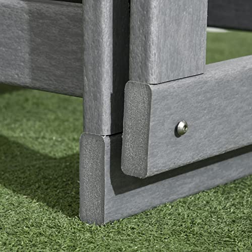 Outsunny 2-Person Outdoor Glider Bench Patio Double Swing Rocking Chair Loveseat w/Slatted HDPE Frame for Backyard Garden Porch, Light Gray