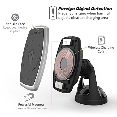 Scosche MPQ2WD-XTSP1 MagicMount Magnetic Suction and Adhesive Mount Holder Charger for Vehicles