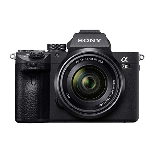 Sony Alpha a7 III Mirrorless Digital Camera Bundle with 28-70mm OSS Lens and FE 50mm f/1.8 Lens, Photo Software Suite, 64GB SD Memory Card, Rechargeable Battery (2-Pack) and Charger, and Bag (6 Items)