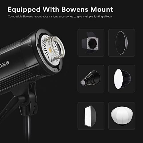 Godox SK400II-V (2023 New Upgrade) 400Ws Bowens Mount Photo Studio 5600±200K Strobe Light Built-in 2.4G Wireless X System with LED Modeling Lamp Bowens Mount Photography Flashes