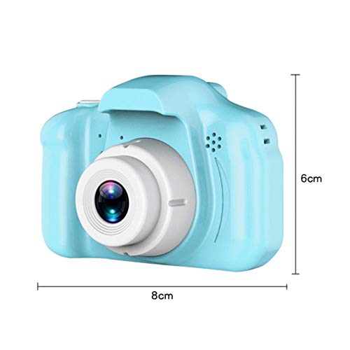 Vklopdsh 2 Inch HD Screen Chargable Digital Mini Camera Kids Cute Camera Toys Outdoor Photography Props for Child Birthday Gift (Blue)