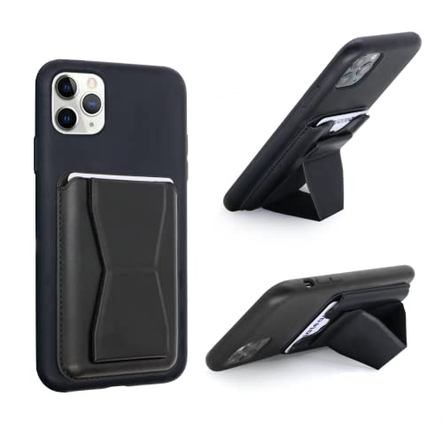 Penekin Phone Wallet with Magnetic Stand, Card Holder for Phone Case Supports Car Stand, Kickstand Phone Card Holder Stick on Compatible with iPhone 14/13/12 Series and Most of Cell Phones (Black)