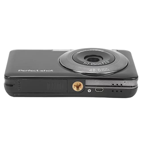 Jopwkuin Portable Digital Camera, Continuous Shooting 8X Optical Zoom 48MP Digital Camera ABS for Senior Citizen(Black)