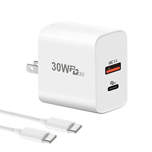USB C Fast Charger 30W,cshare PD 3.0 USB Wall Charger,Foldable Power Adapter for Google Pixel 6 Pro,for iPhone 14pro/14/13/12/11/XR, MacBook,Pad Pro,AirPods,Galaxy S22 ultra S21, 6.6ft USB C to C Cord
