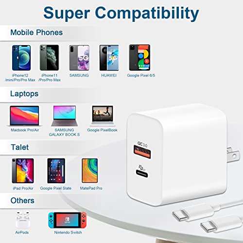 USB C Fast Charger 30W,cshare PD 3.0 USB Wall Charger,Foldable Power Adapter for Google Pixel 6 Pro,for iPhone 14pro/14/13/12/11/XR, MacBook,Pad Pro,AirPods,Galaxy S22 ultra S21, 6.6ft USB C to C Cord