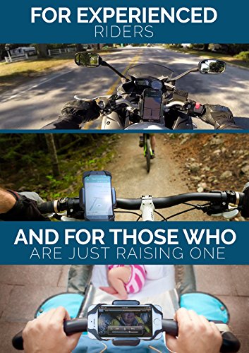 Bike & Motorcycle Phone Mount - for iPhone 14 Pro (13, 12, SE, Plus/Max), Galaxy s22 or Any Cell Phone - Universal Handlebar Holder for ATV, Bicycle & Motorbike. +100 to Safeness & Comfort