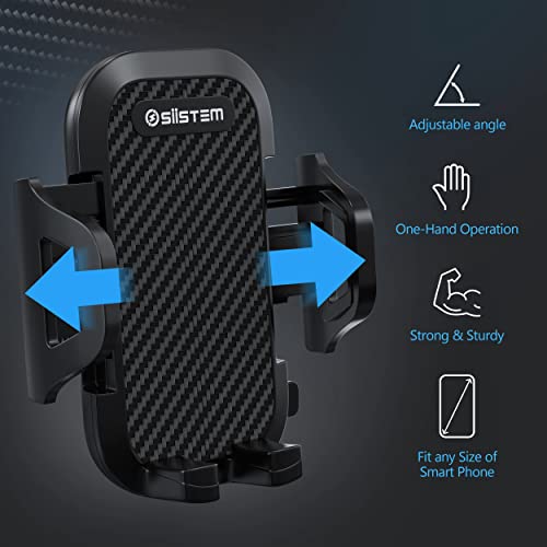 SIISTEM Phone Mount for Car, Universal Car Phone Holder Mount with Suction Cup, Release Button and Lock Mechanism, Cell Phone Holder for Car Dashboard Windshield