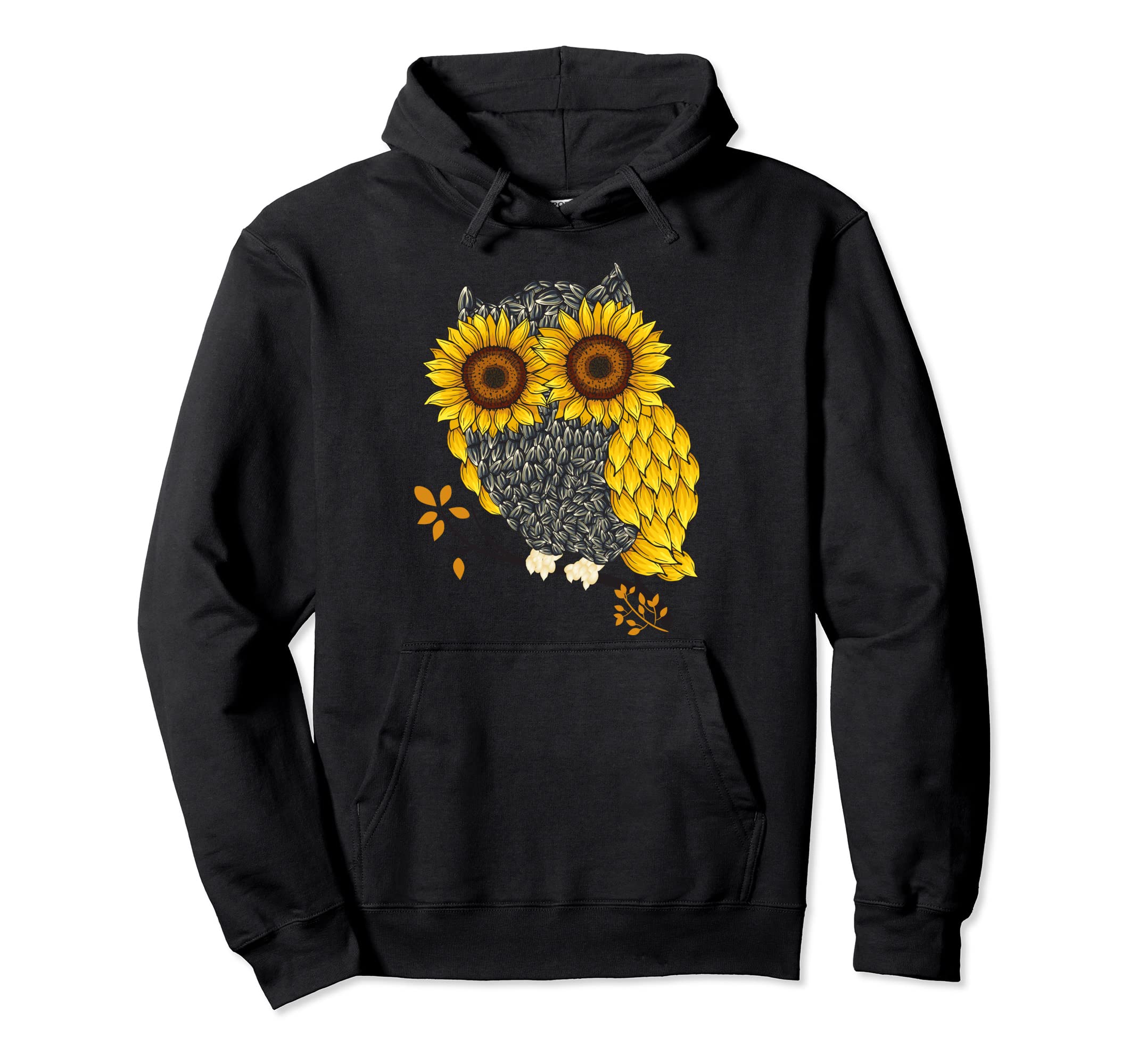 Sunflower Seeds Owl Halloween Bird Lover Women Kids Gift Pullover Hoodie