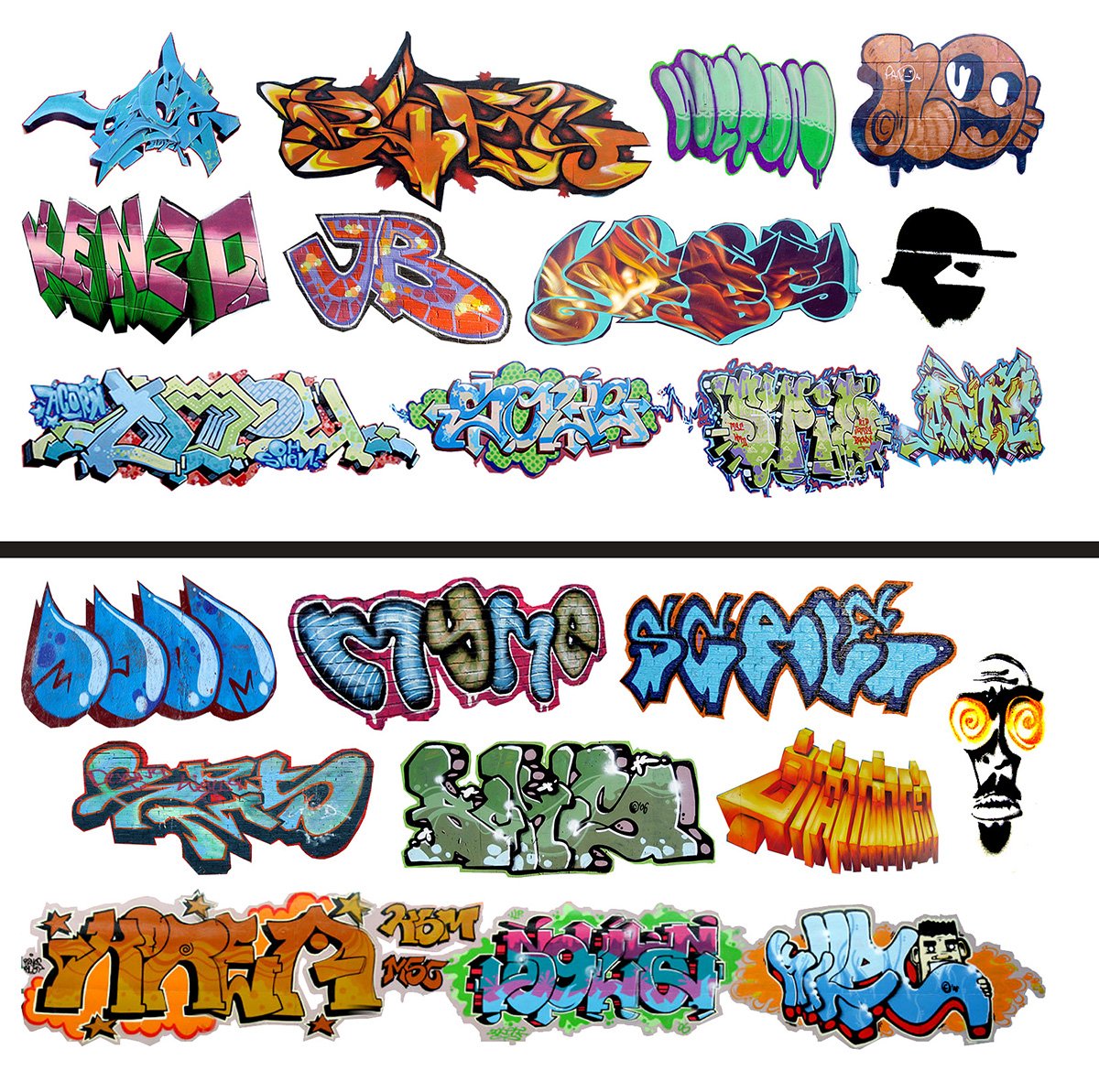 N Scale 1:160 Graffiti Waterslide Decals 2-Pack Set #11 - Weather Your Rolling Stock & Structures!