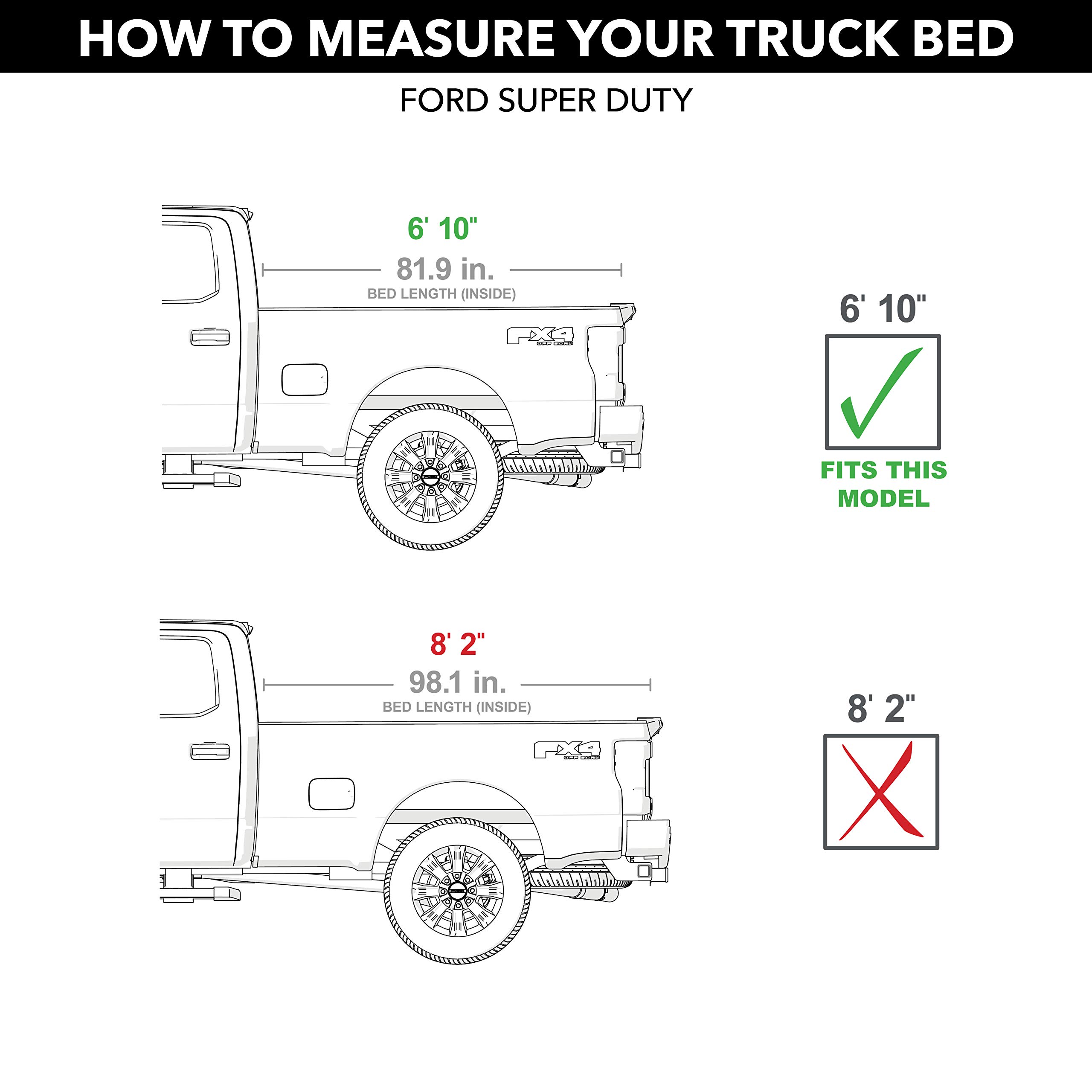 Tonno Pro Tonno Fold, Soft Folding Truck Bed Tonneau Cover | 42-302 | Fits 2017 - 2023 Ford F-250/350 Super Duty 6' 7" Bed (78.8")
