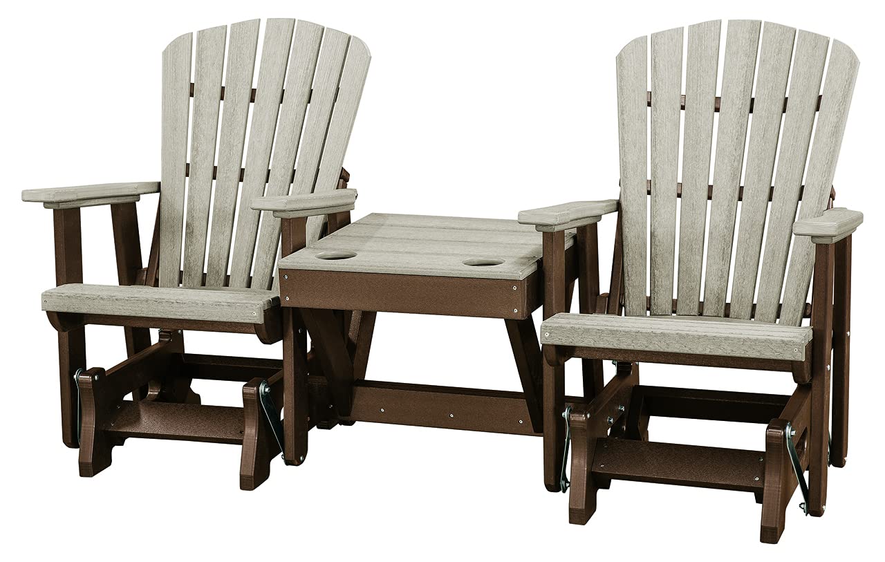 American Furniture Classics 515WWTB-K Double Glider, One Size, Weatherwood/Tudor Brown