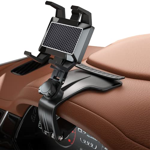 DMJWAN Car Phone Holder, Multifunction Car Dashboard Holder Rearview Mirror with 360 ° Adjustable Spring Clip, Suitable for 3 to 7 Inch Smartphones