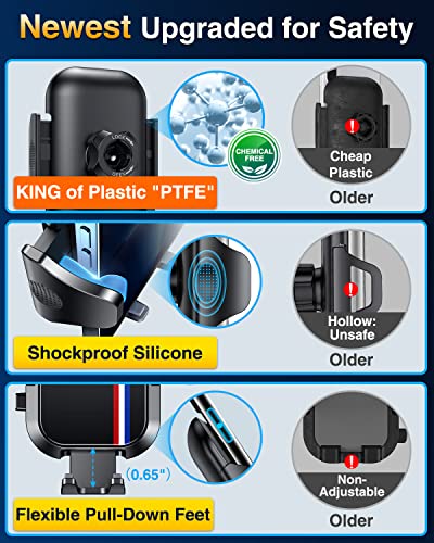 VANMASS 2023 Newest Upgraded Car Phone Holder Mount, 3-in-1 [Super Suction & Stable] Phone Mount for Car Dashboard/Windshield/Vent for Jeep/Truck/Pickup Phone Mount for iPhone 14/13/12/Pro/Max